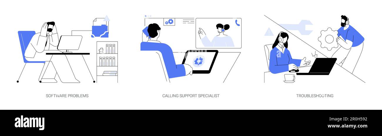 Software support line abstract concept vector illustrations Stock ...