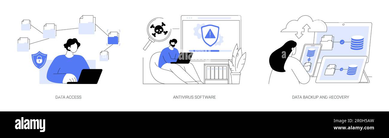 Data loss prevention abstract concept vector illustrations Stock Vector ...