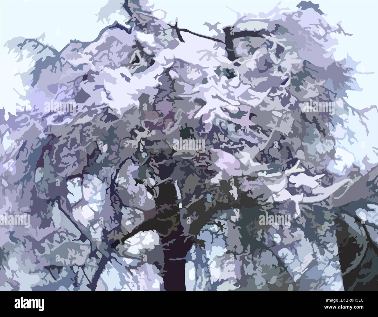Snow-covered tree - winter landscape for backgounds or textures. Winter ...