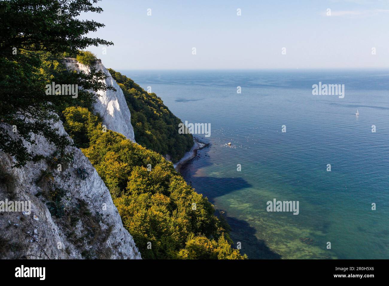 View over Baltic sea, Koenigsstuhl, Stubnitz, Jasmund Peninsula, Island ...