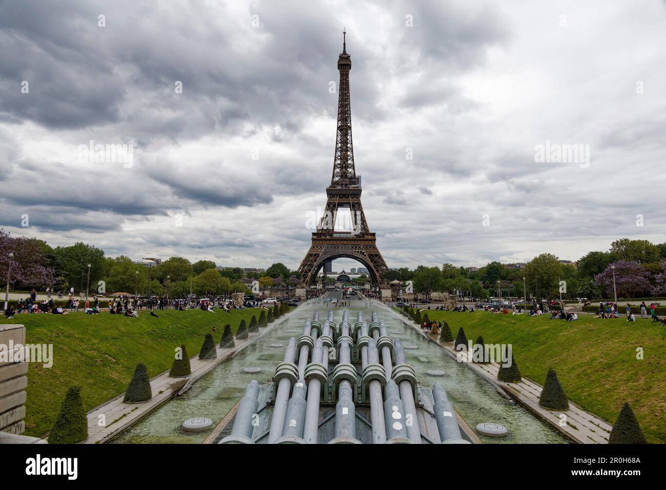 Paris, France. 8th May, 2023. The Eiffel Tower seen from the Trocadero ...