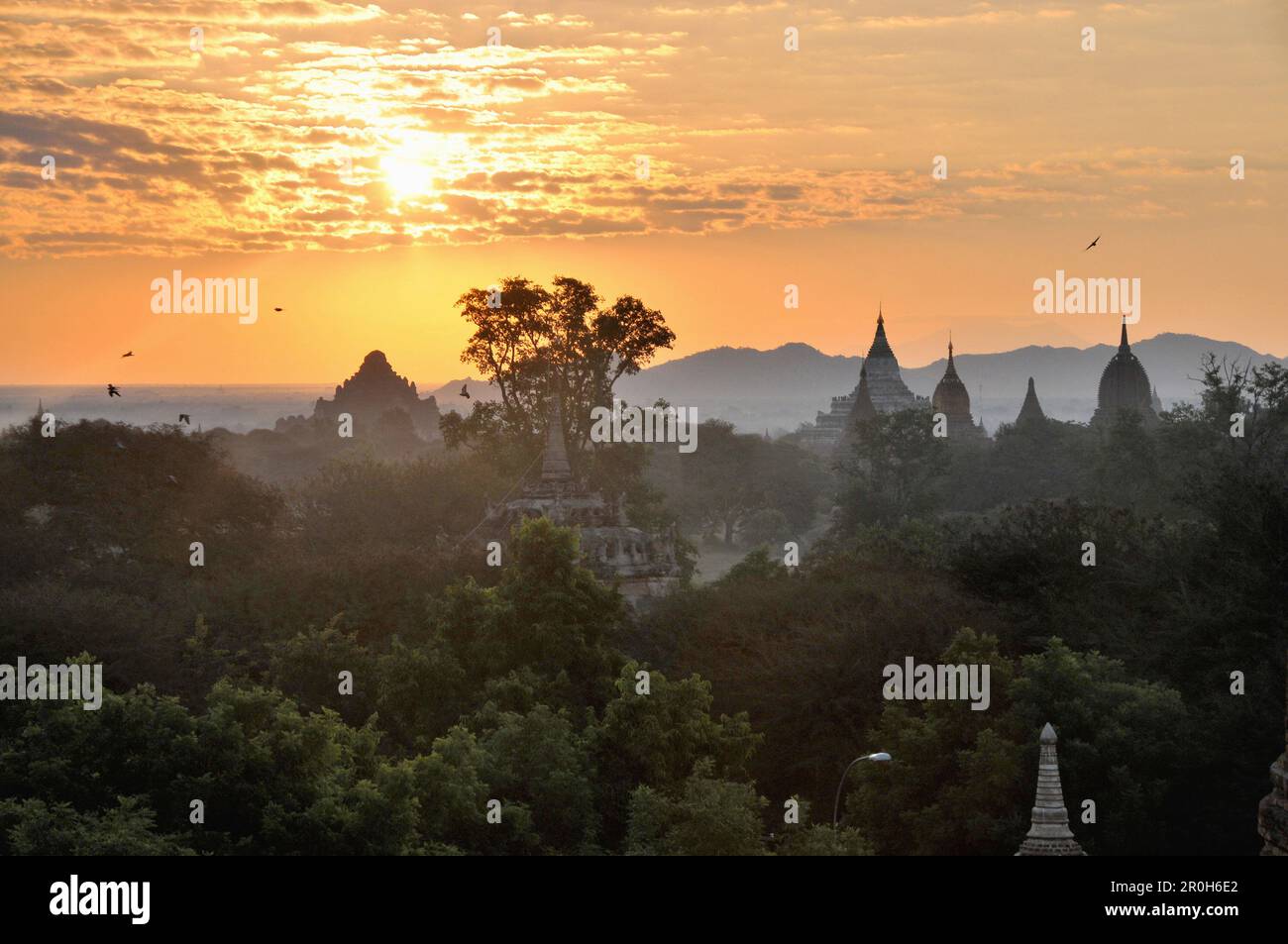 Morninglight over Bagan, view from Kya-mar-pat Temple, Bagan, Myanmar ...
