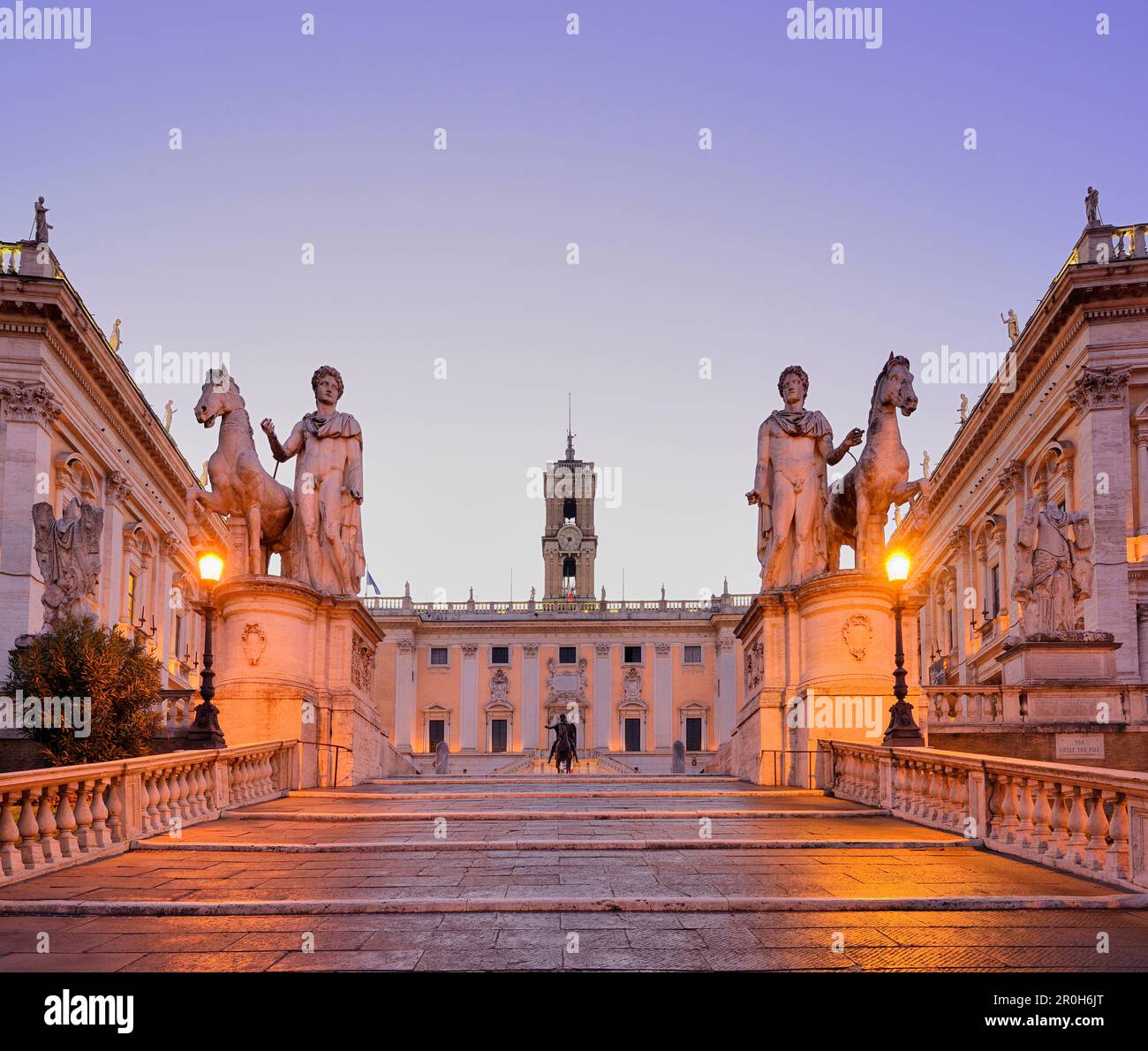 Cordonata capitolina, staircase leading towards statues of Castor and ...