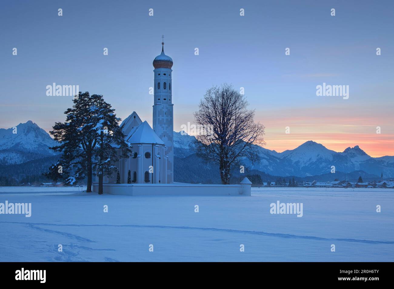 St Coloman pilgrimage church at Schwangau near Fuessen, Allgaeu ...