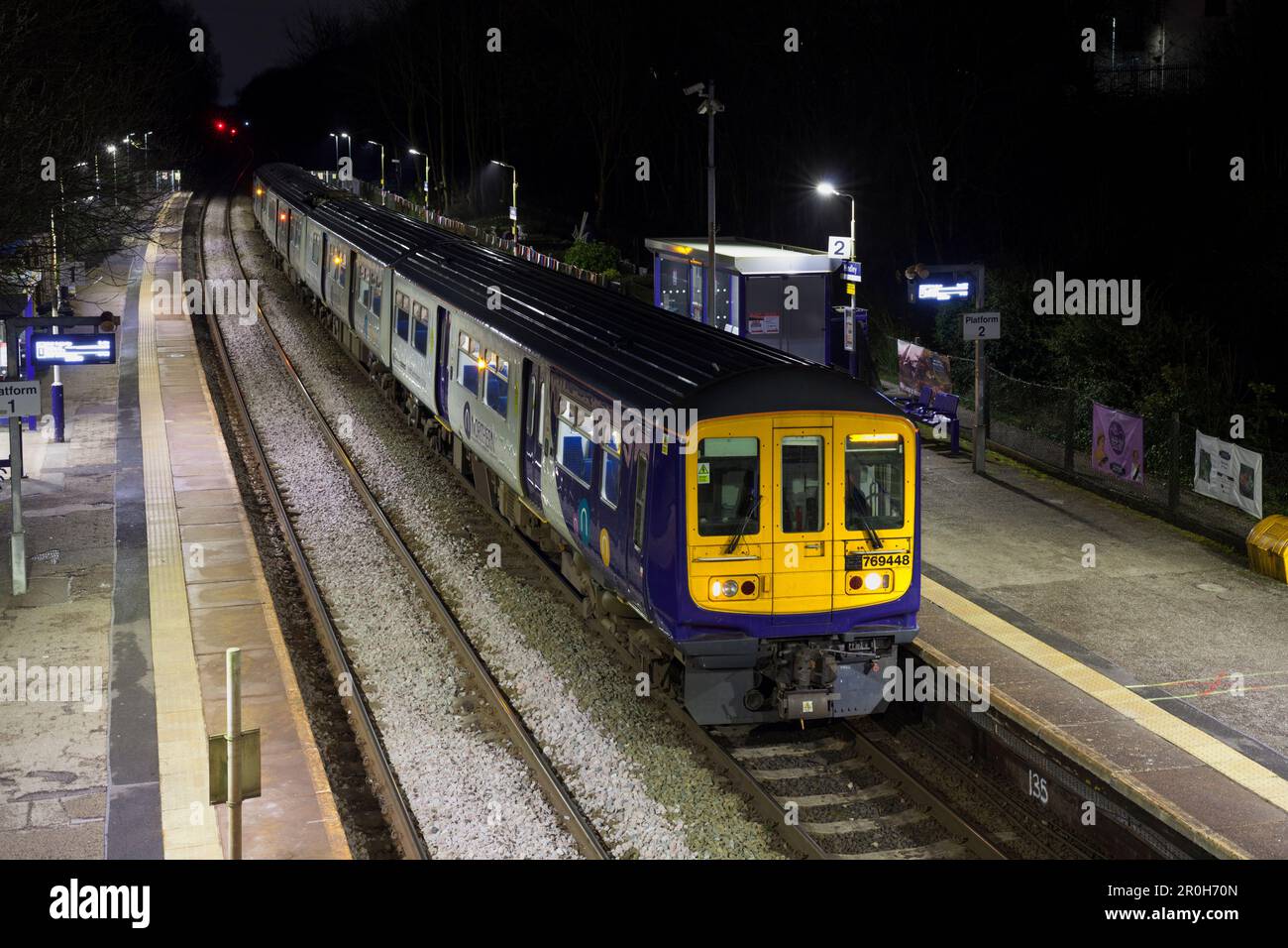 Northern Rail class 769 bi mode flex train 769448 calling at Hindley ...