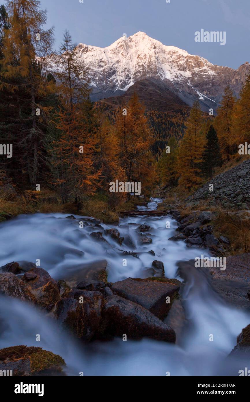First light of the day immerses the Zay Valley and the majestic peaks ...