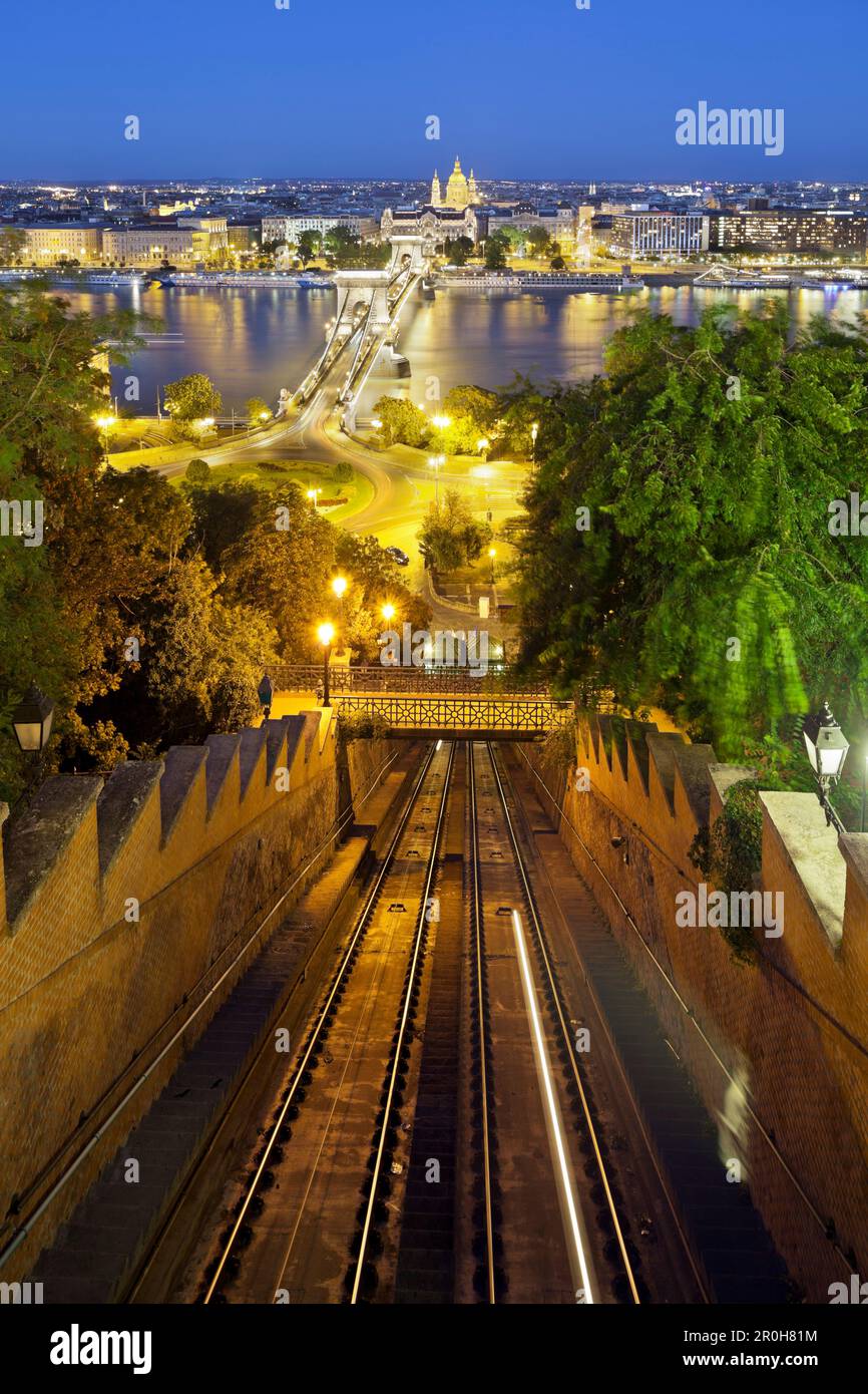 Funicular railwaz Silko, the Chain Bridge, Saint Stephan Basilica ...