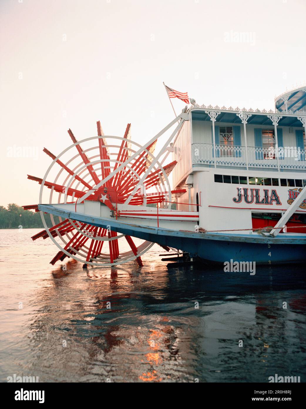 USA, Minnesota, the Julia Belle Steamboat in the Mississippi River ...
