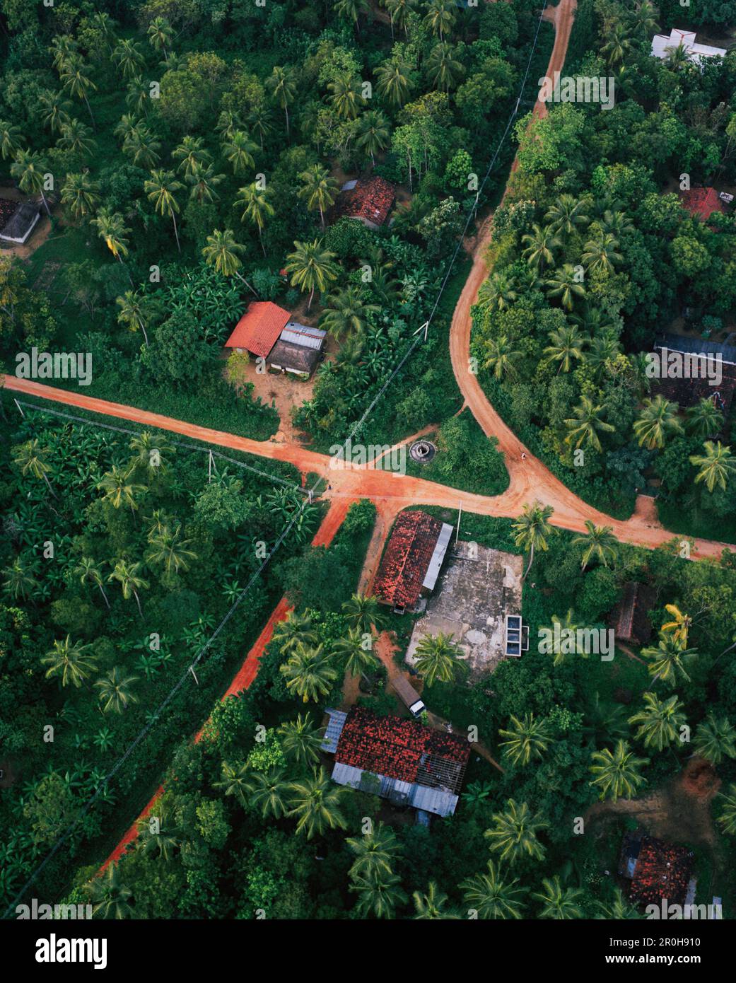 SRI LANKA, Asia, aerial view of Dambulla with houses and road Stock ...
