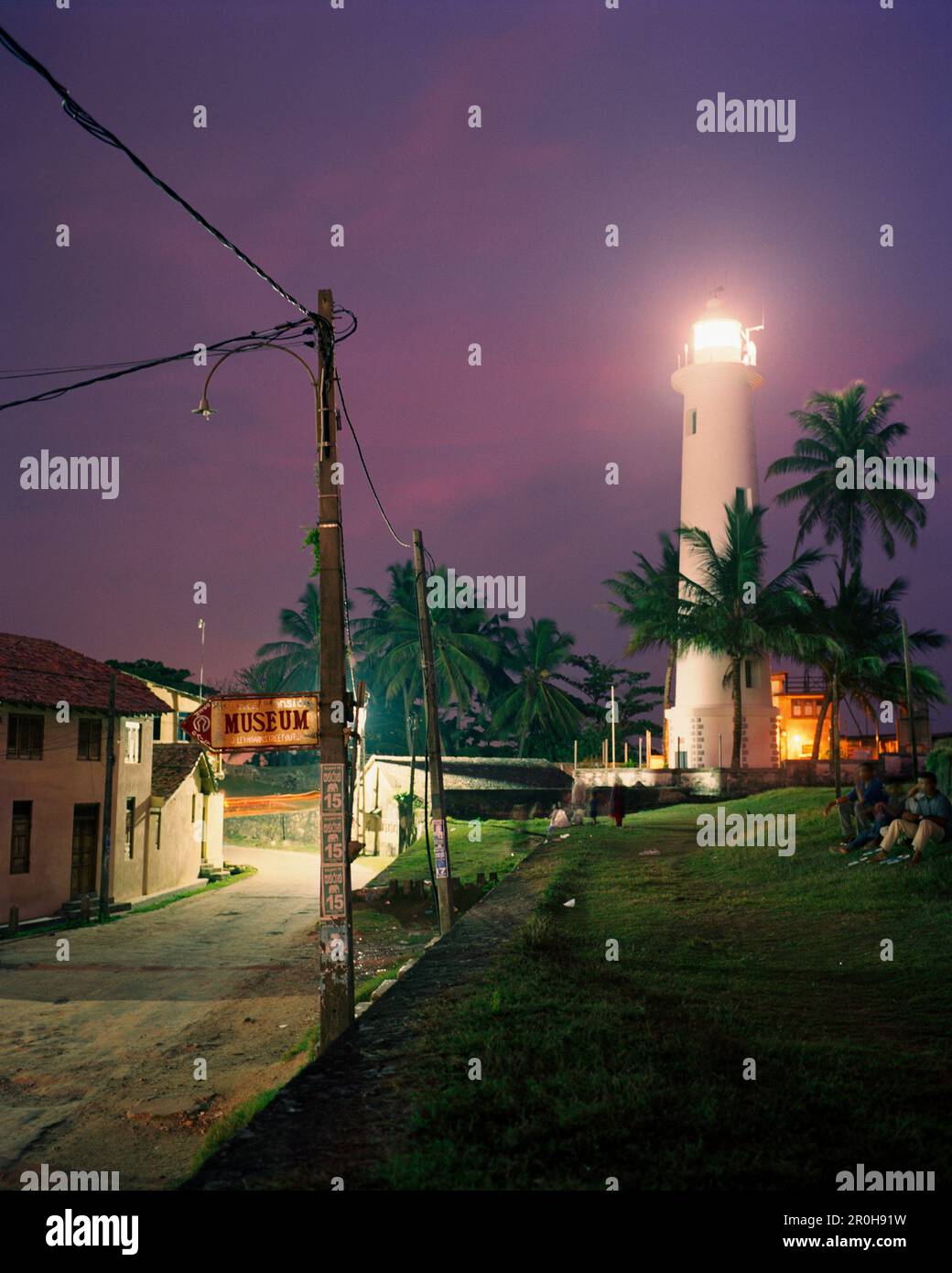 SRI LANKA, Asia, Galle, view of a lighthouse at Galle with palm trees ...