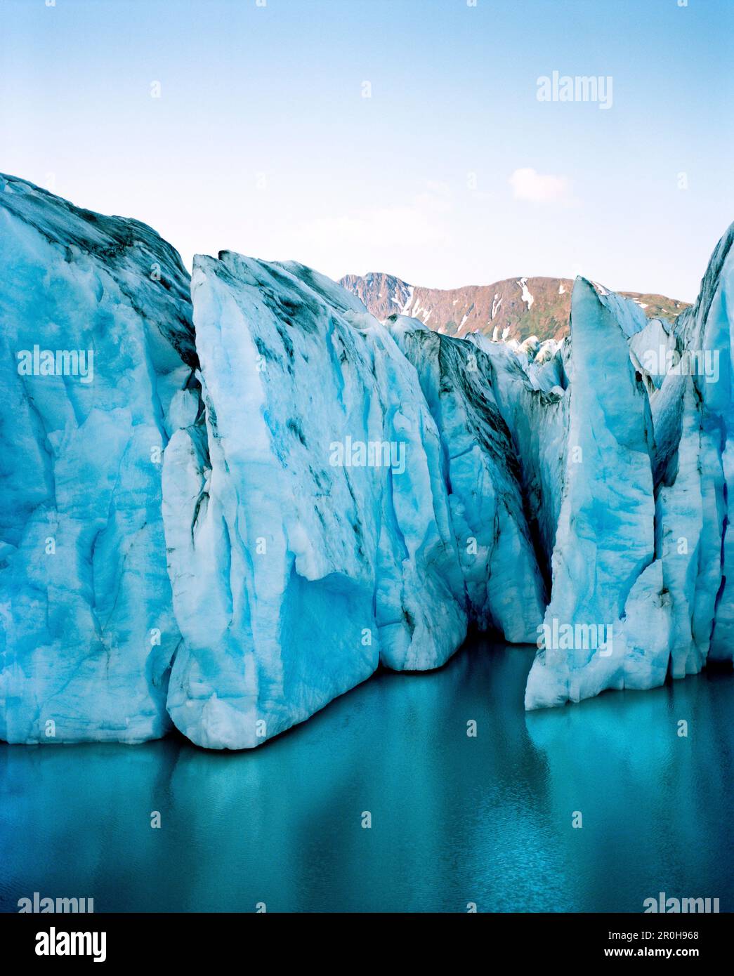 USA, Alaska, Colony glacier with mountain in background, Chugach State ...