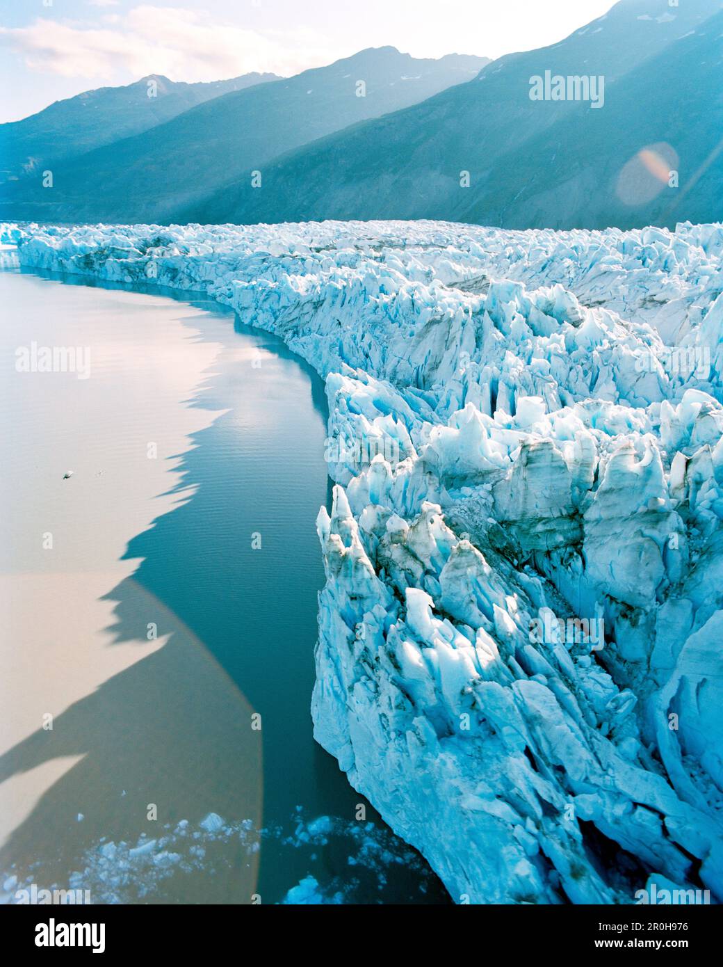 USA, Alaska, Colony glacier with mountain in background, Chugach State ...
