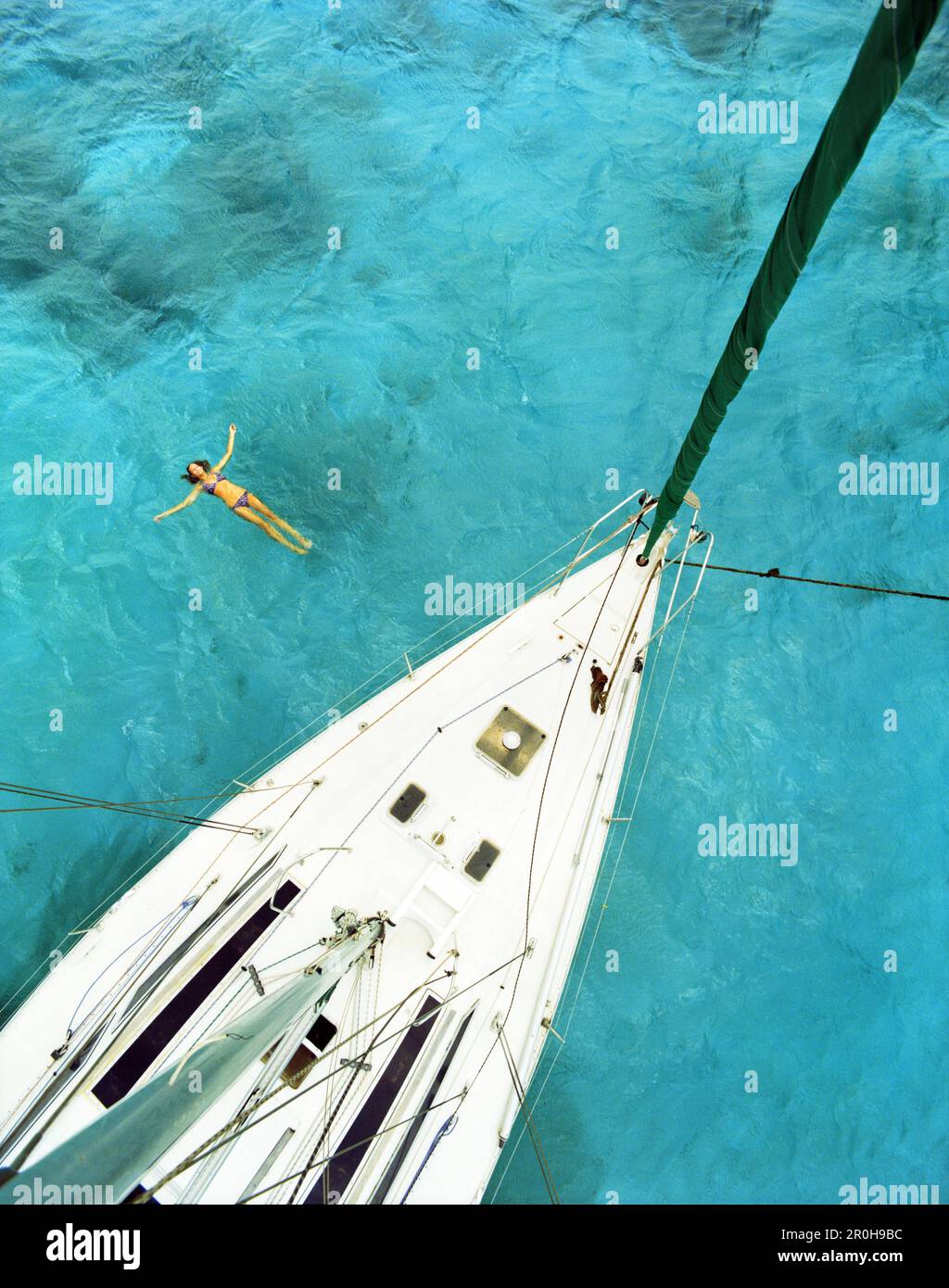 Woman swimming in caribbean hi-res stock photography and images - Alamy