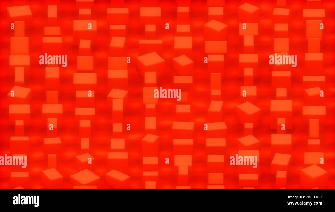 Red high tech cg pattern of graphic cuboids - randomization - abstract ...