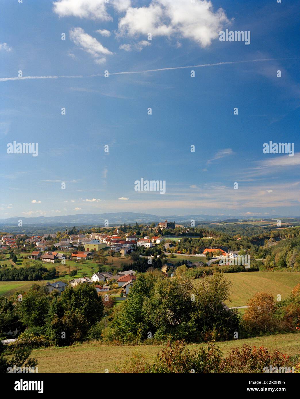 AUSTRIA, Bernstein, overall view of the town of Bernstein, Burgenland ...