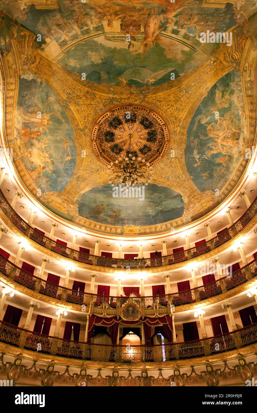 Brazil, Manaus, inside the Teatro Amazonas opera house located in the ...
