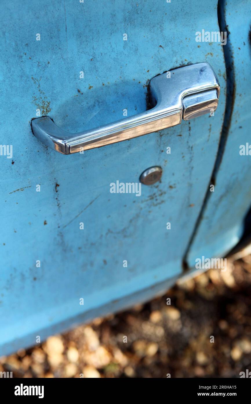 USA, California, Malibu, details of an old pickup truck at the ranch of ...