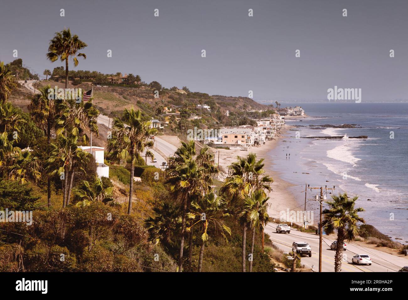 USA, California, Malibu, a view of the Malibu coast and the Pacific ...