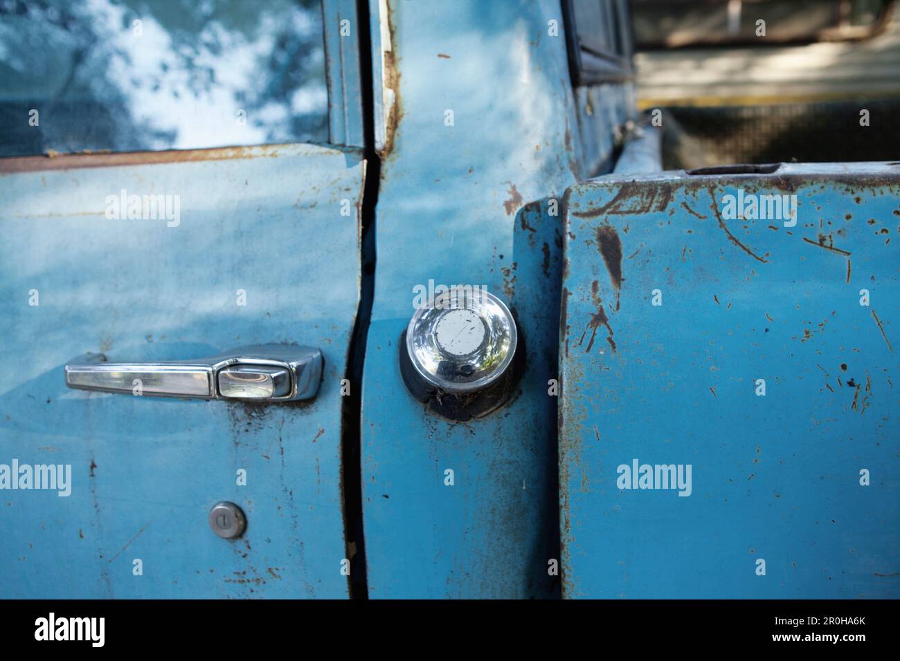 USA, California, Malibu, details of an old pickup truck at the ranch of ...