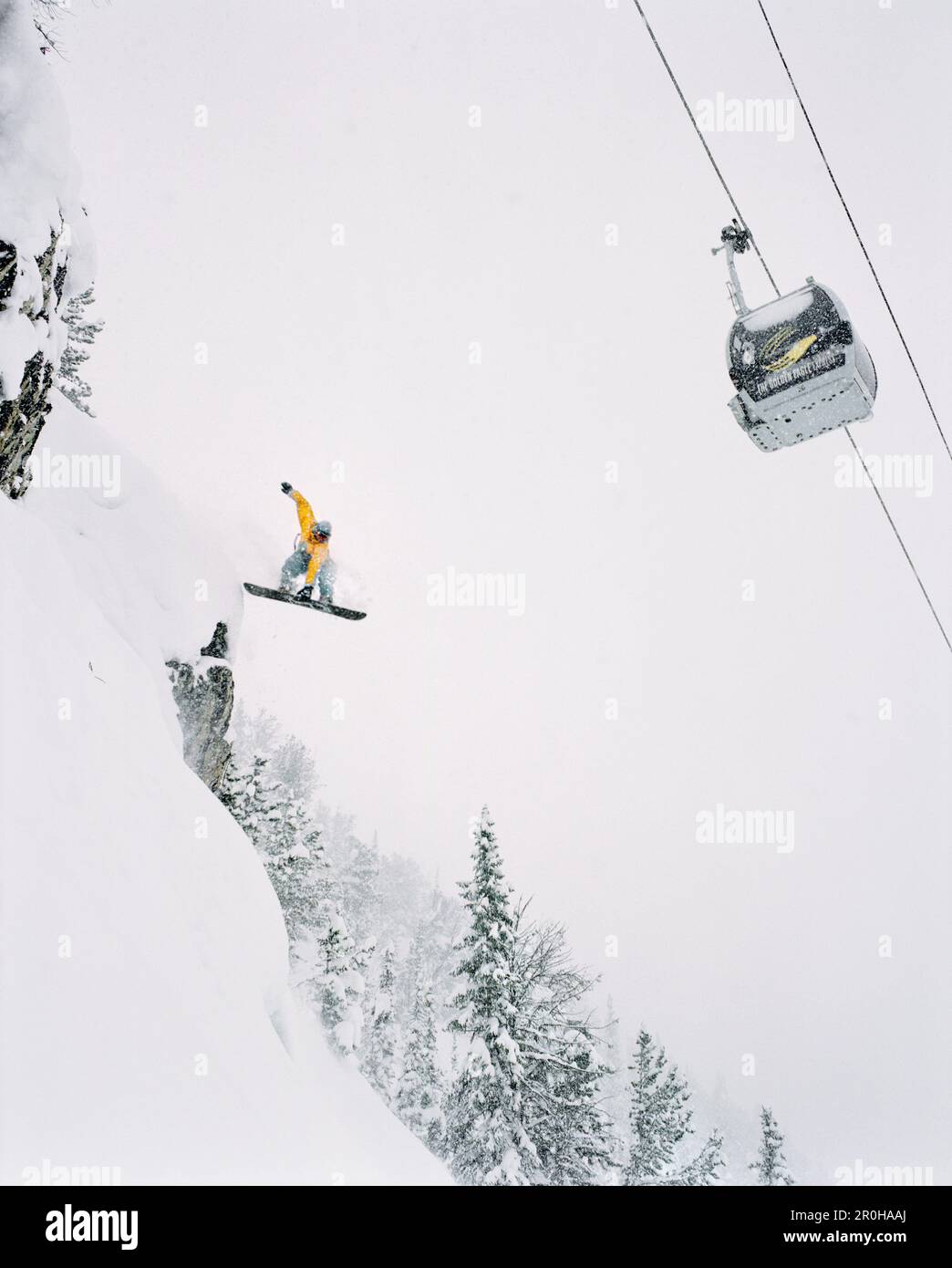 CANADA, snowboarder getting air, Kicking Horse Alpine Resort Stock ...