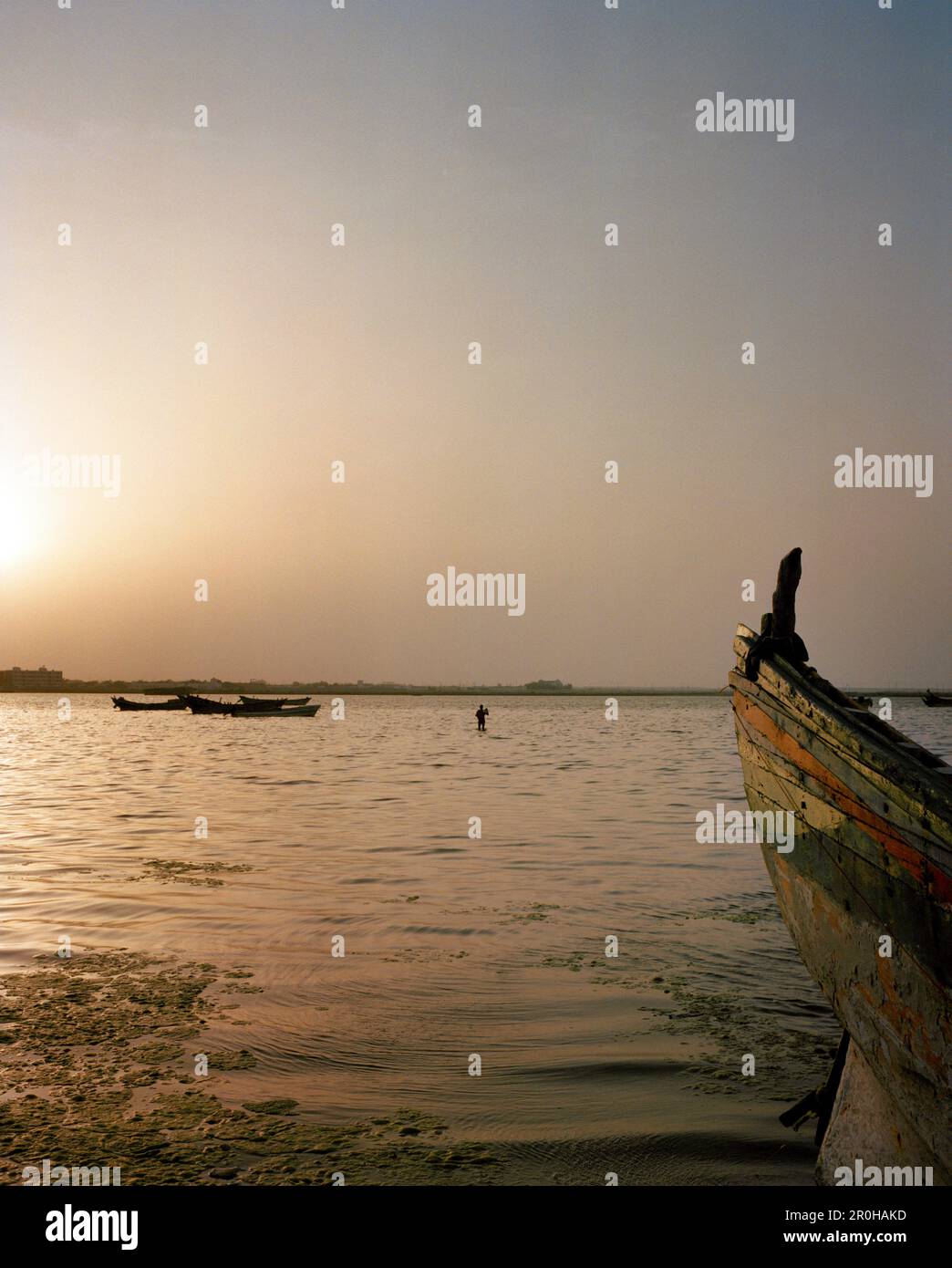 ERITREA, Massawa, a fisherman returns to shore after a day on the Red ...