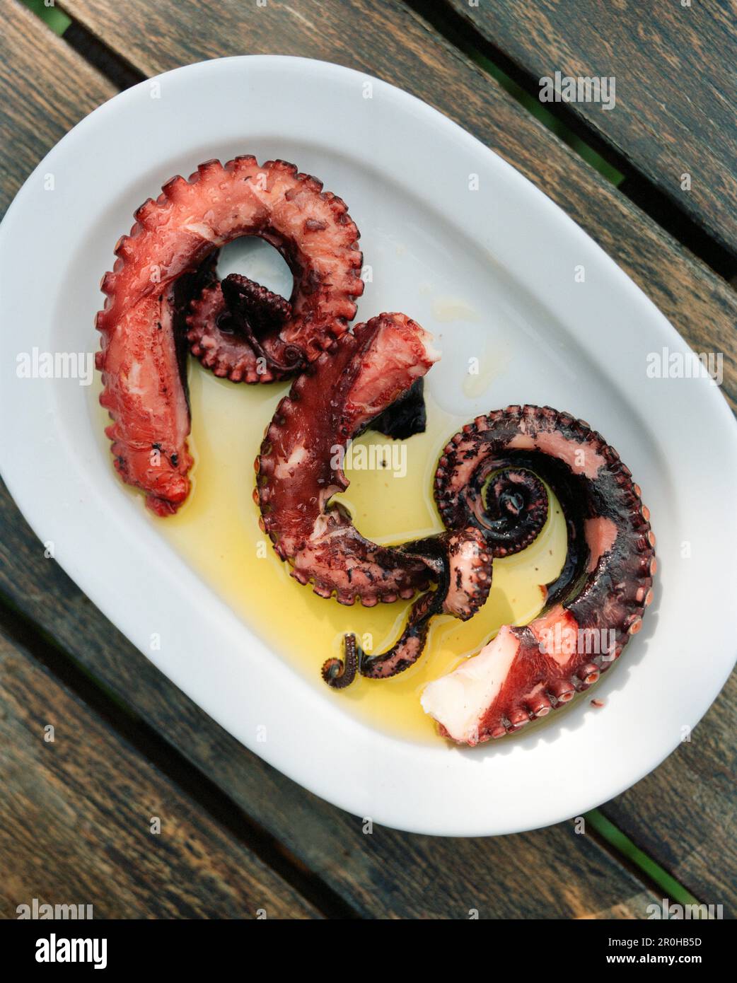 GREECE, Patmos, Dodecanese Island, freshly caught octopus served at ...
