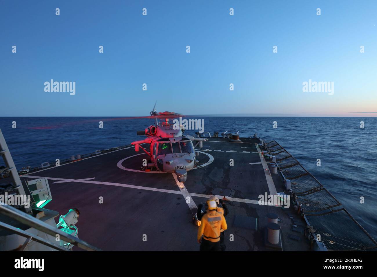 ATLANTIC OCEAN (May 4, 2023) An MH-60 Sea Hawk on the flight deck of ...
