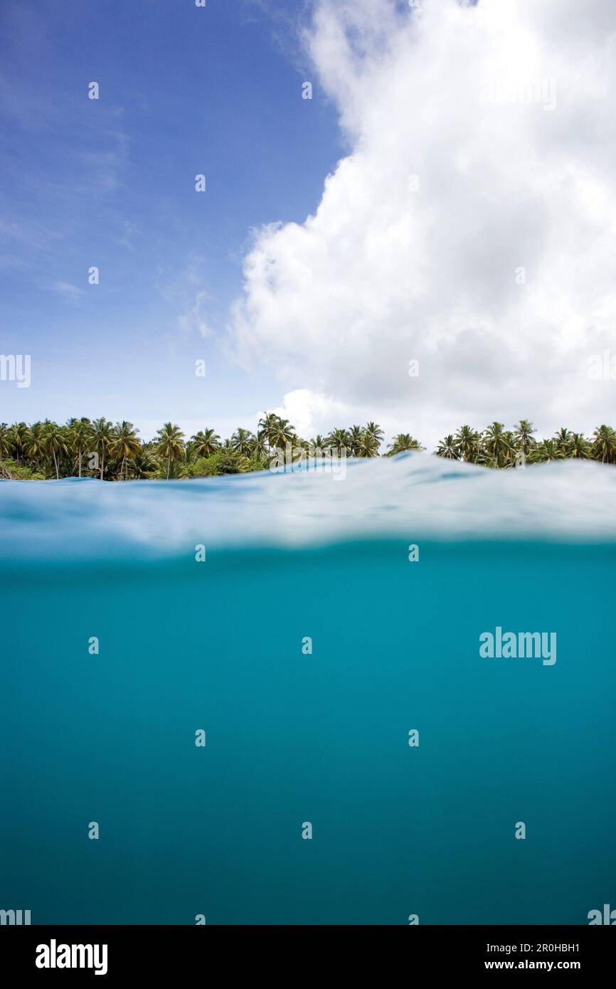 INDONESIA, Mentawai Islands, Kandui Resort, the Indian Ocean and an ...