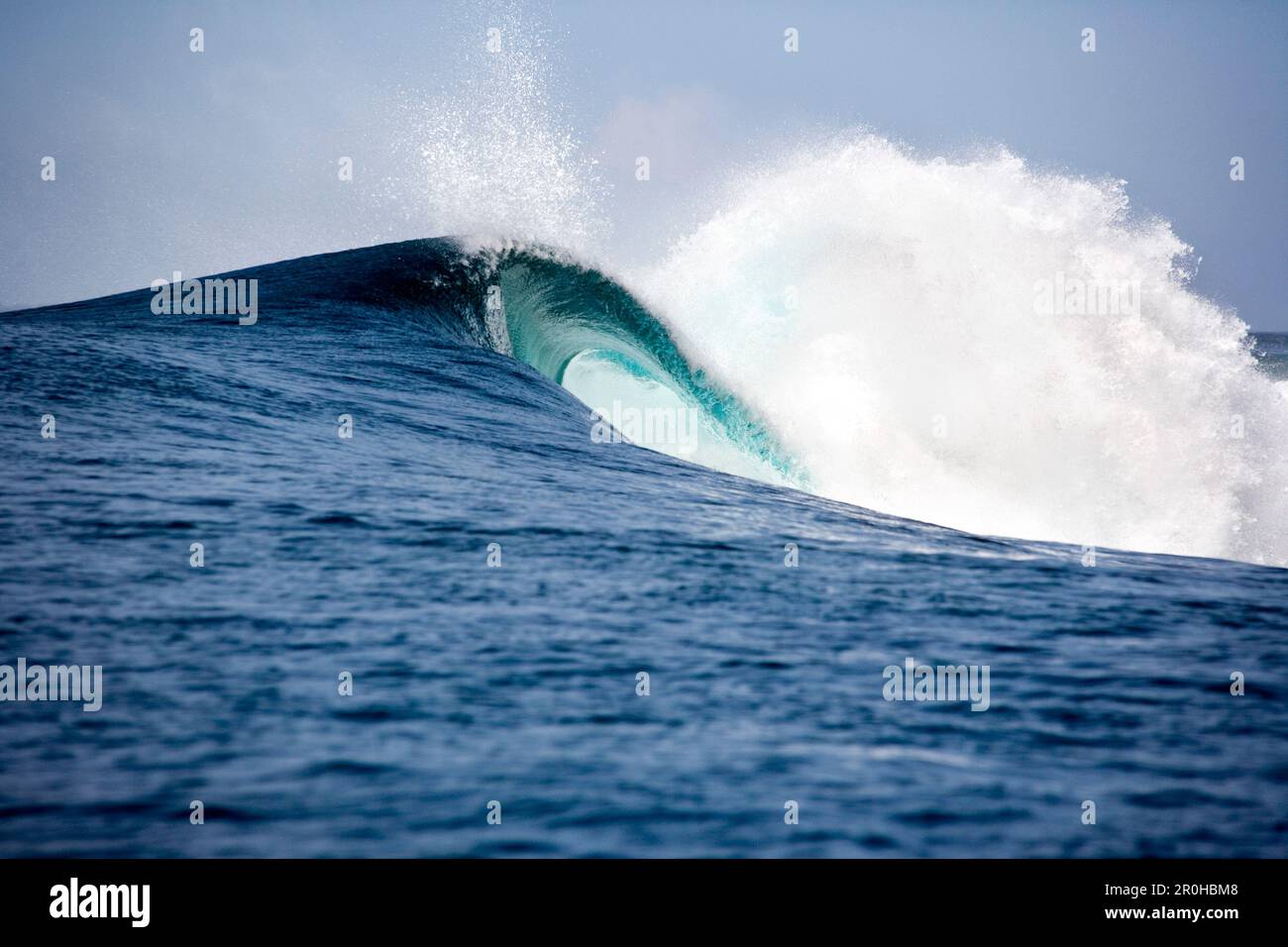 INDONESIA, Mentawai Islands, Kandui Resort, a wave breaking at ...