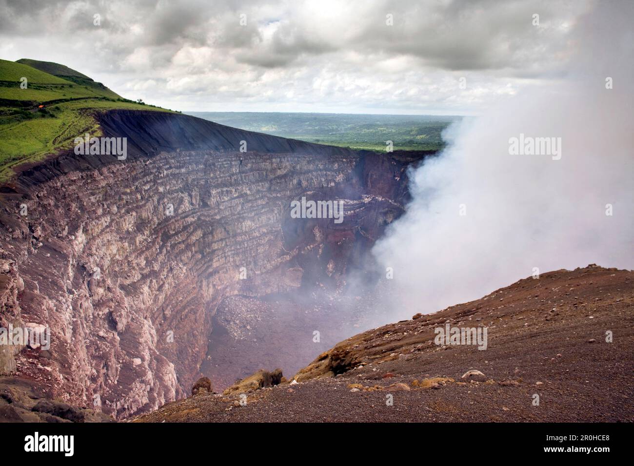 NICARAGUA, Masaya National Park, looking into the cone of the Masaya ...