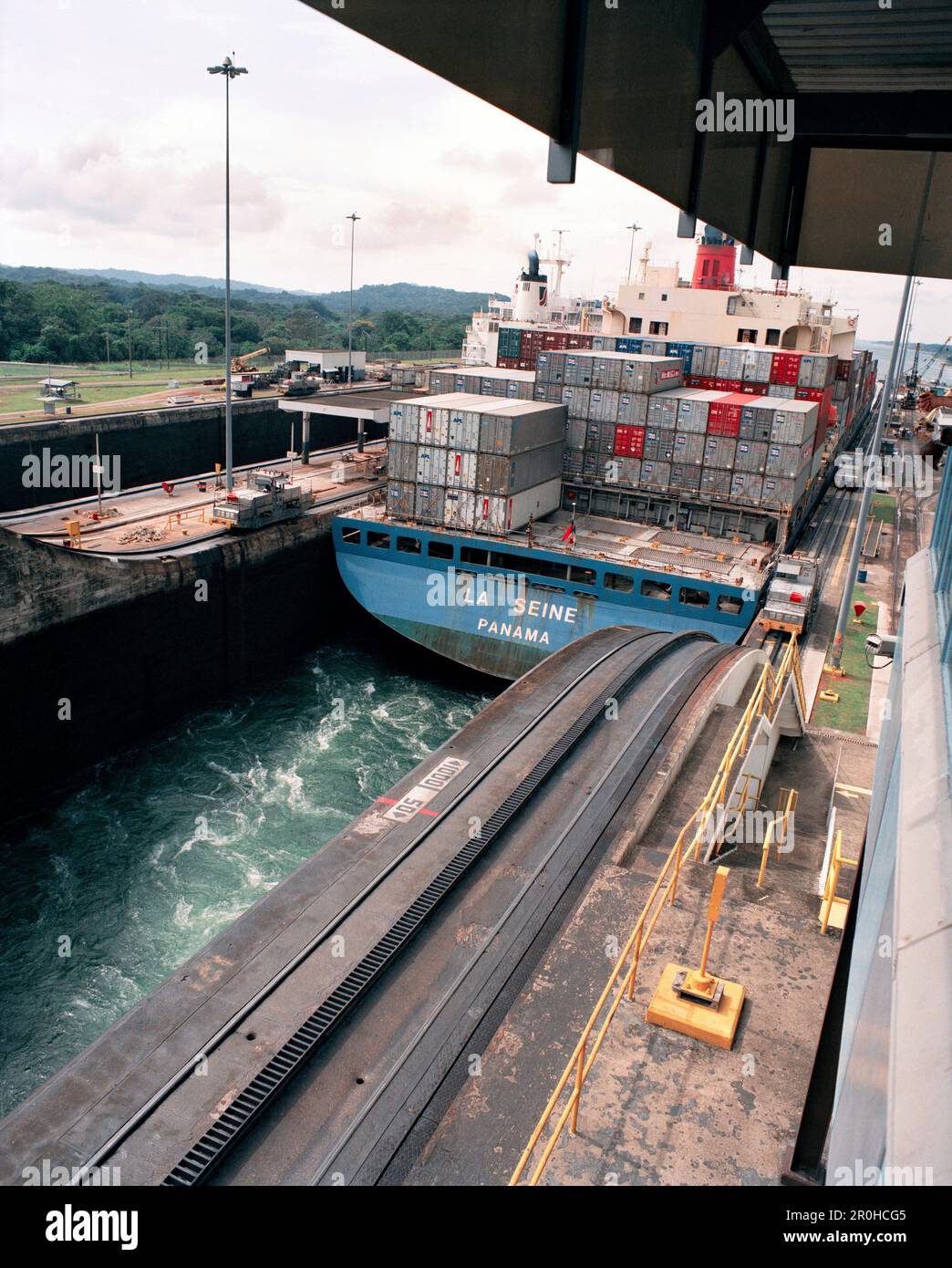 PANAMA, Panama Canal, Panama Canal Locks, a container ship called La ...