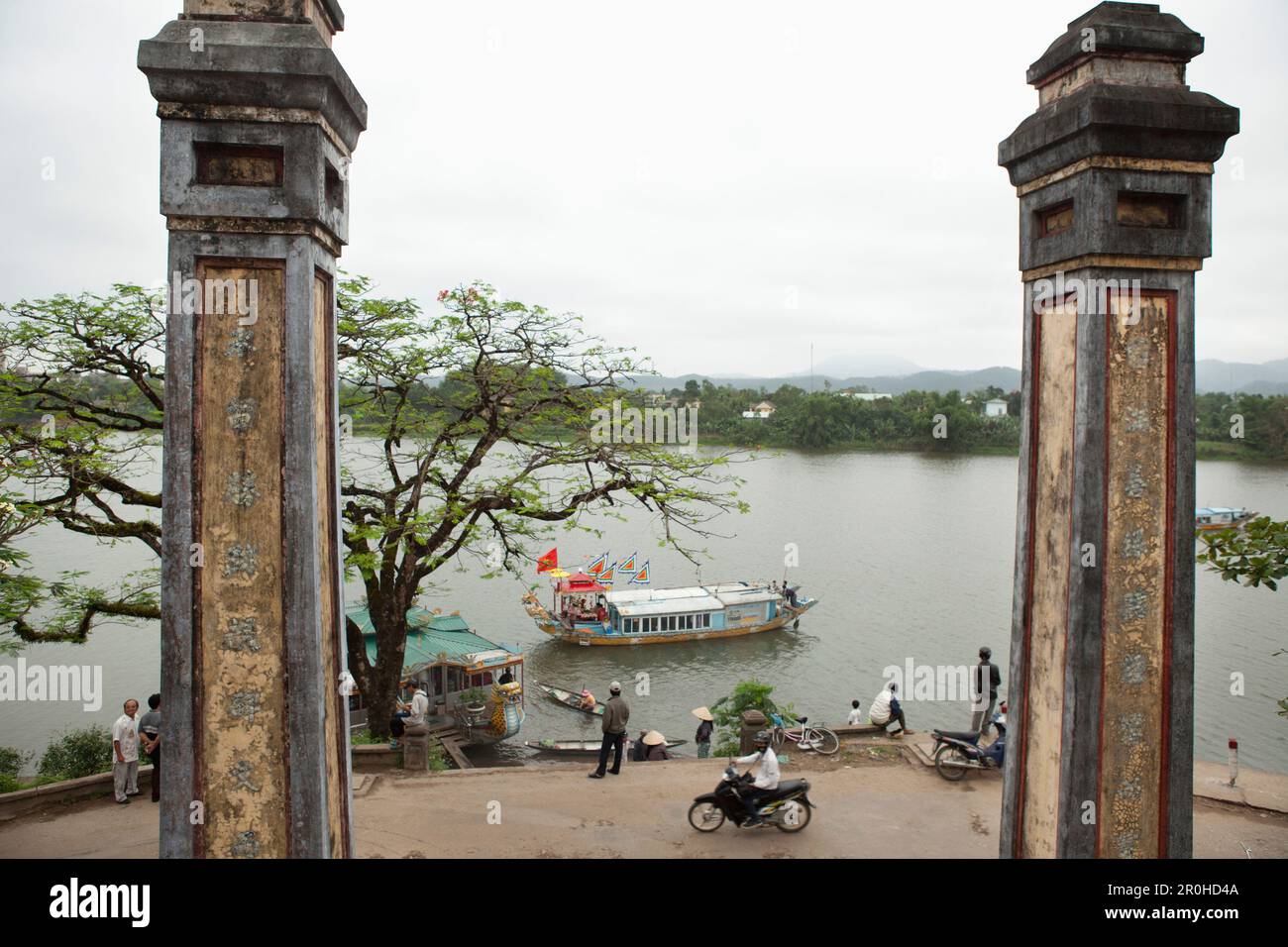 VIETNAM, Hue, a view of the Perfume river and historic Vietnamese ...