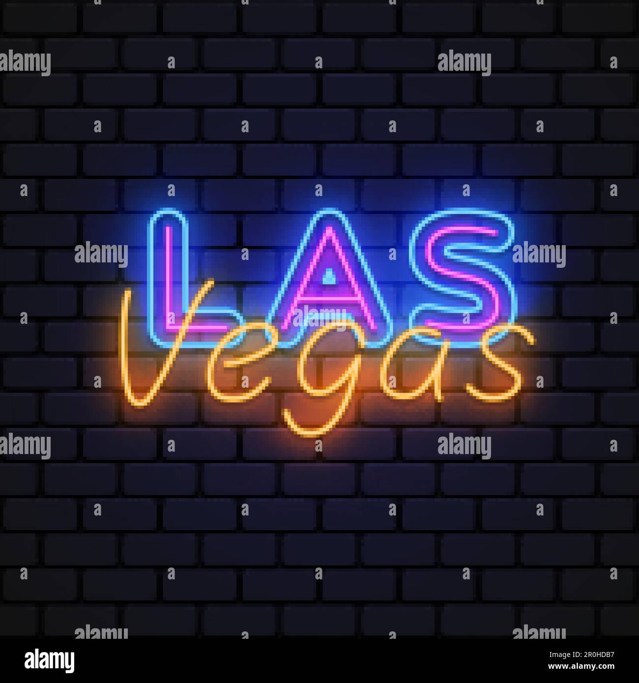 Vintage las vegas neon, great design for any purposes. Vector graphic ...