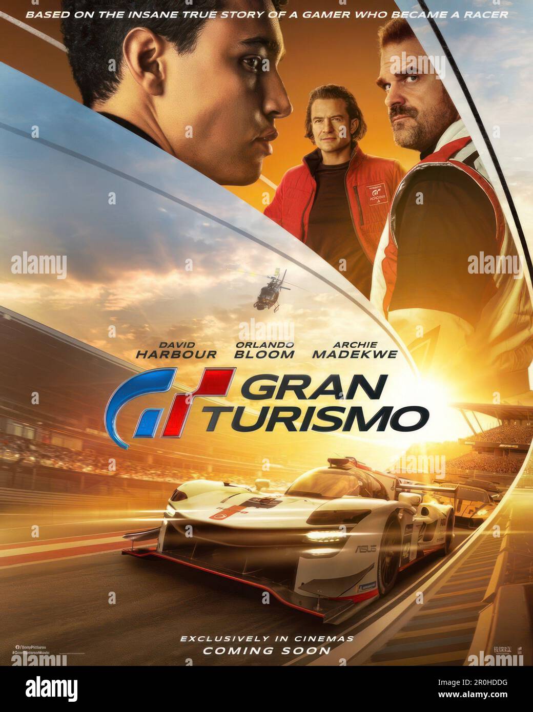 GRAN TURISMO, advance poster, from left: Archie Madekwe, Orlando Bloom ...