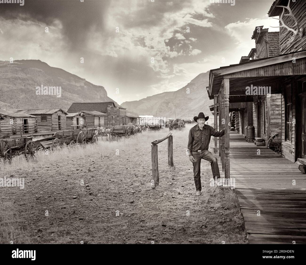 USA, Wyoming, Bob Edgar the founder of Old Trail Town, Cody Stock Photo ...
