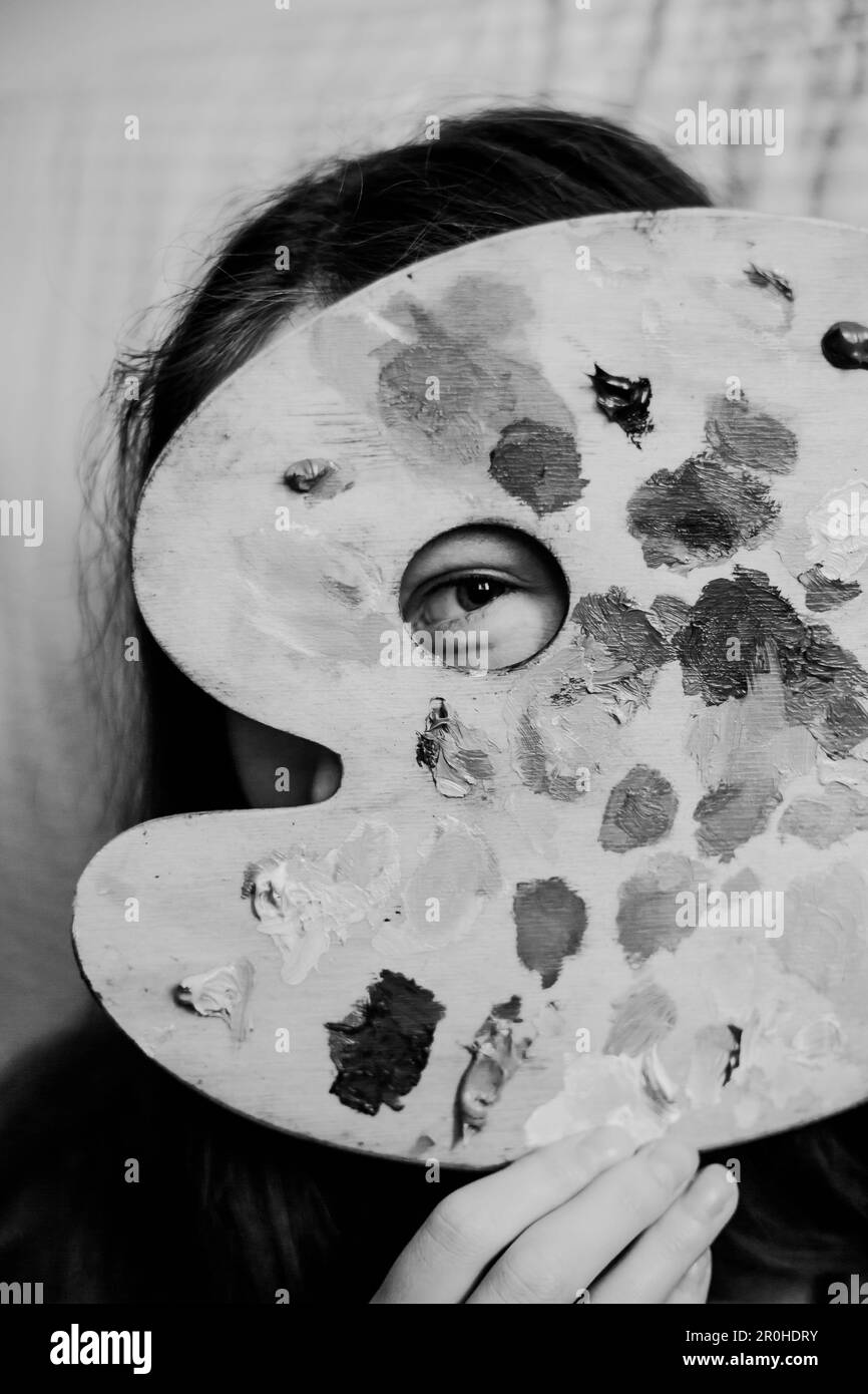Paint Palette Photography Black And White