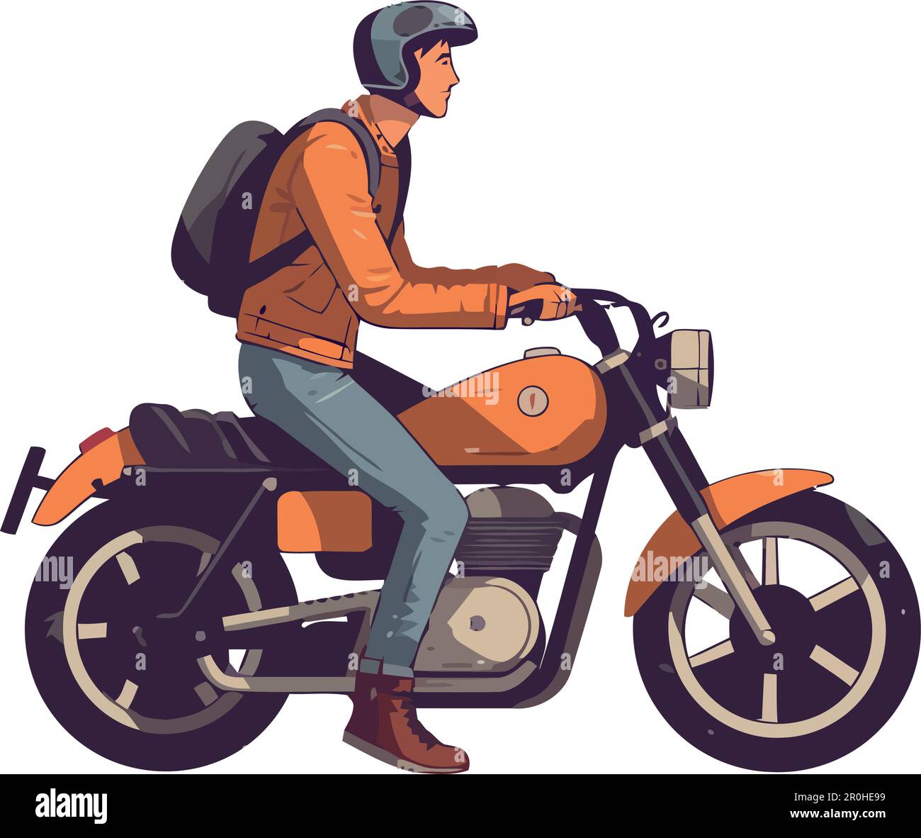 Men riding motorcycles, speed and adventure ahead isolated Stock Vector ...