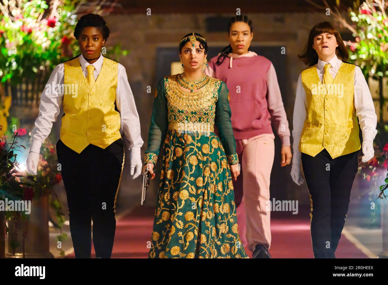 POLITE SOCIETY, from left: Seraphina Beh, Priya Kansara, Shona Babayemi ...