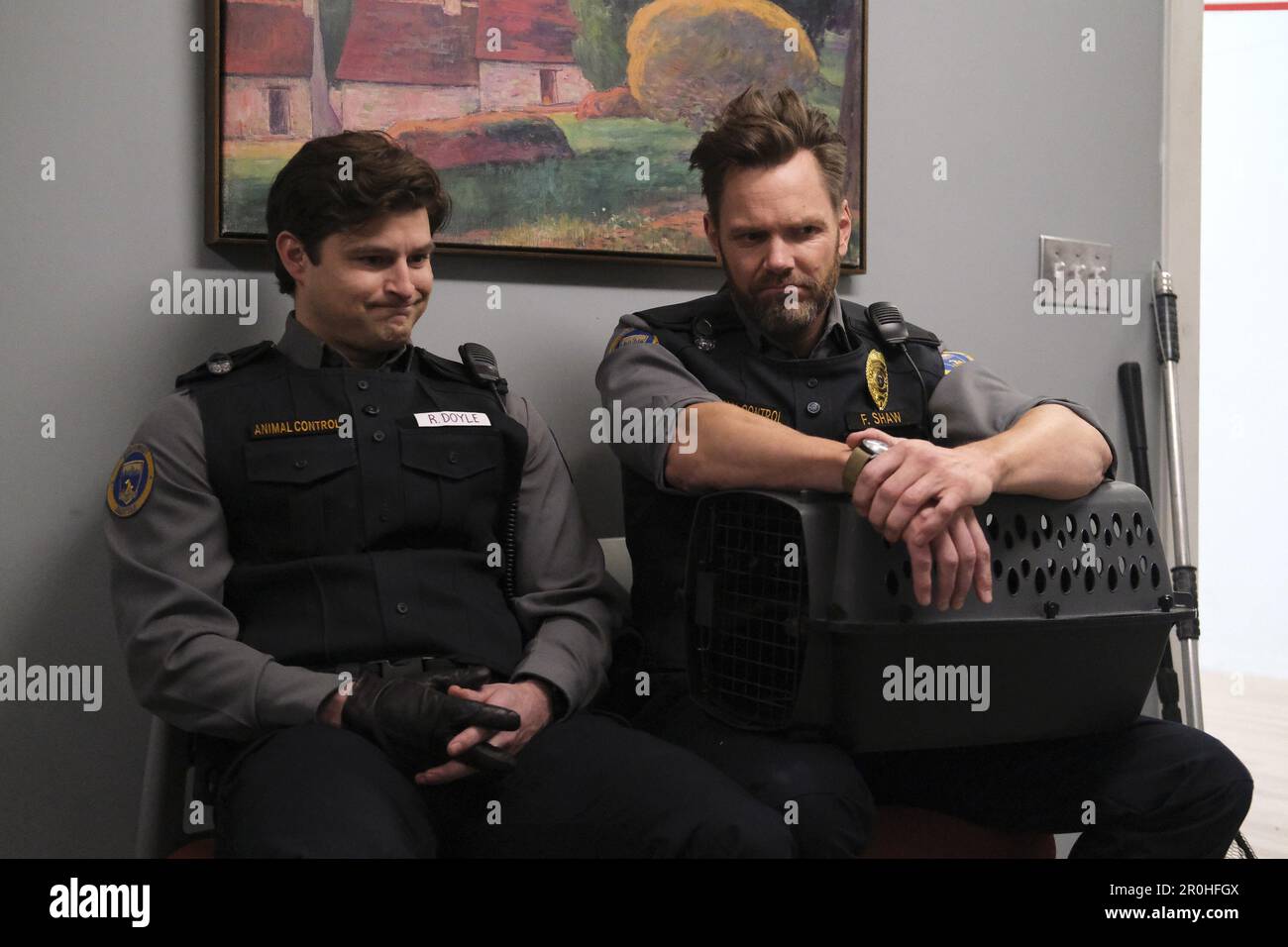 ANIMAL CONTROL, from left: Kevin Bigley, Joel McHale, Pigs and Minks ...