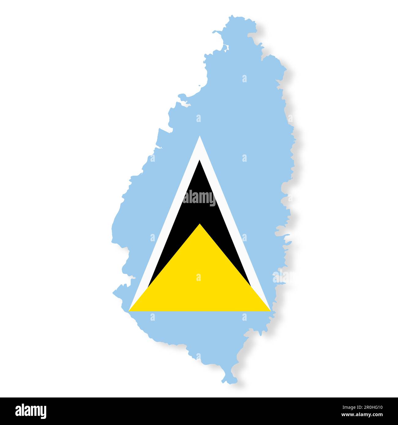 St Lucia flag map with clipping path 3d illustration Stock Photo - Alamy