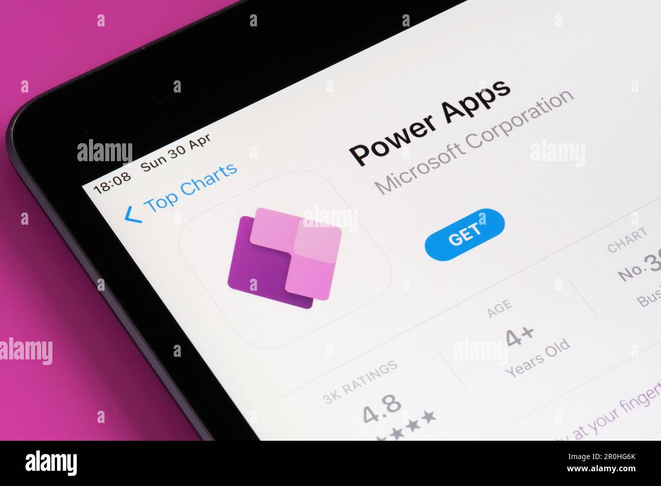 Power Apps application seen in App Store on the screen of ipad ...