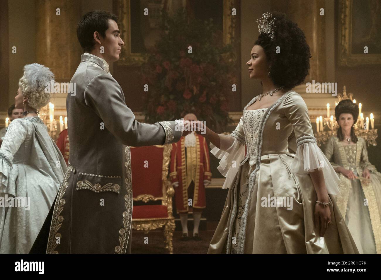QUEEN CHARLOTTE: A BRIDGERTON STORY, from left: Corey Mylchreest, India ...