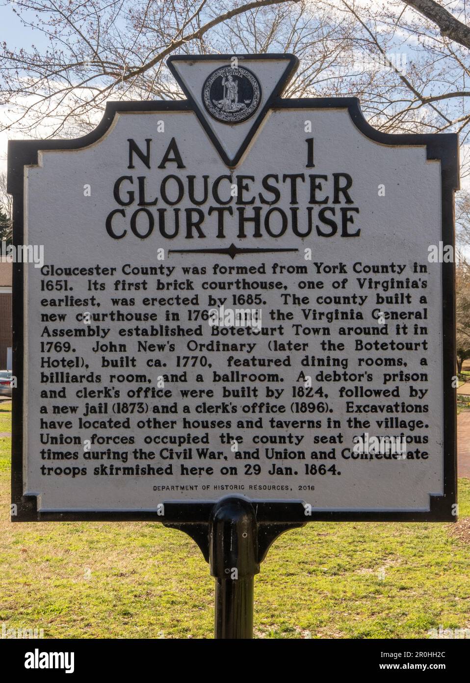 Gloucester courthouse sign in Gloucester Virginia Stock Photo - Alamy