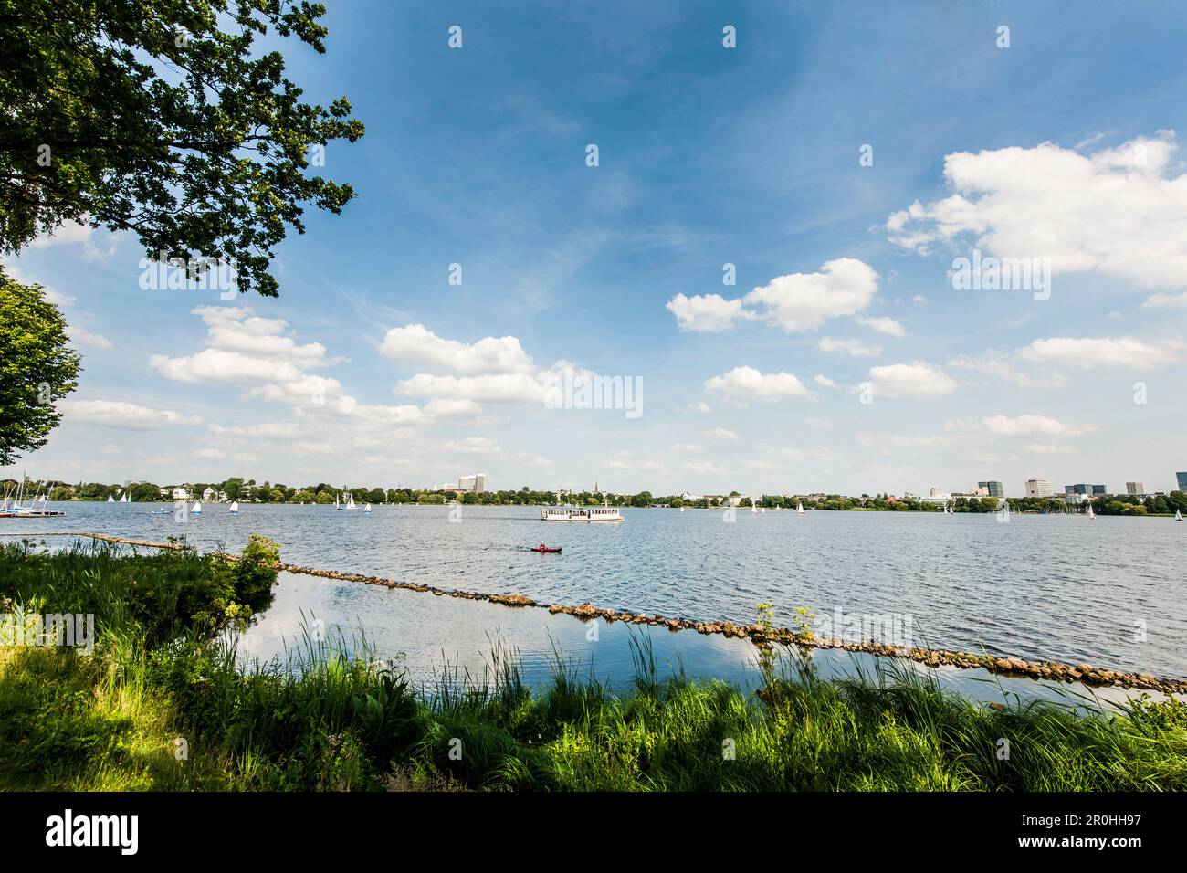 View over the Aussenalster (outer Alster), Hamburg, Germany Stock Photo ...