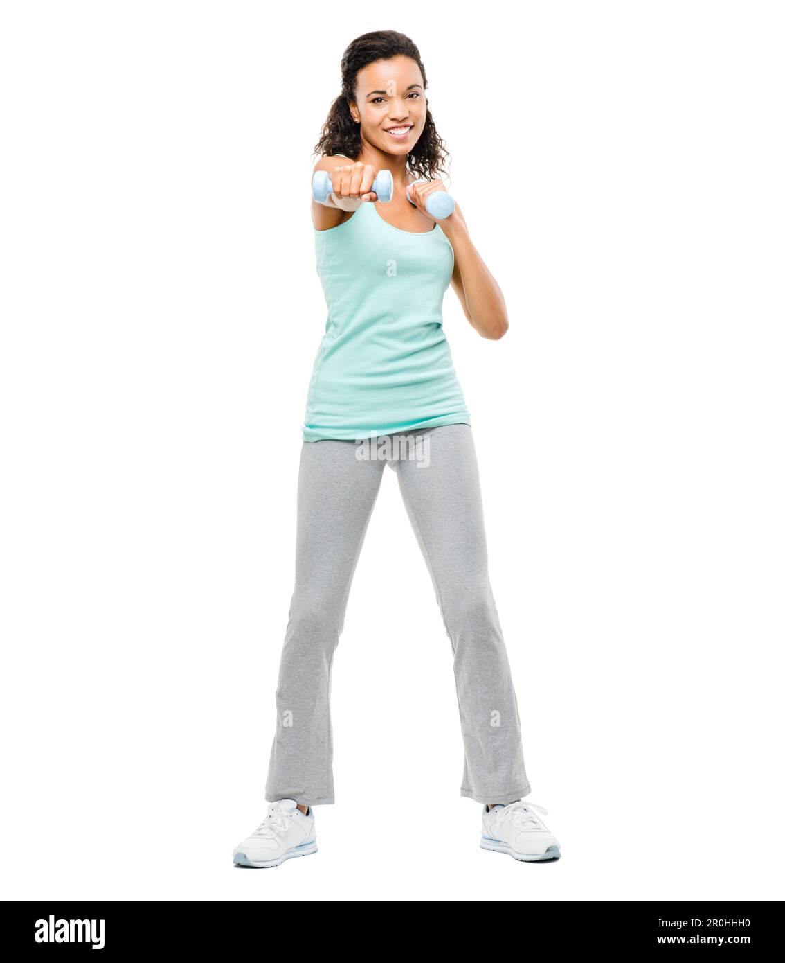 Ready to get her heart racing. a beautiful young woman working out ...