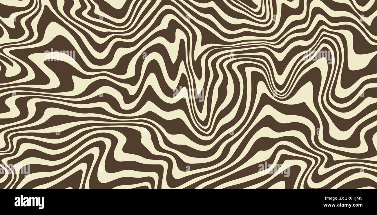 Retro groovy background. Wavy vintage psychedelic wallpaper. Trippy ...