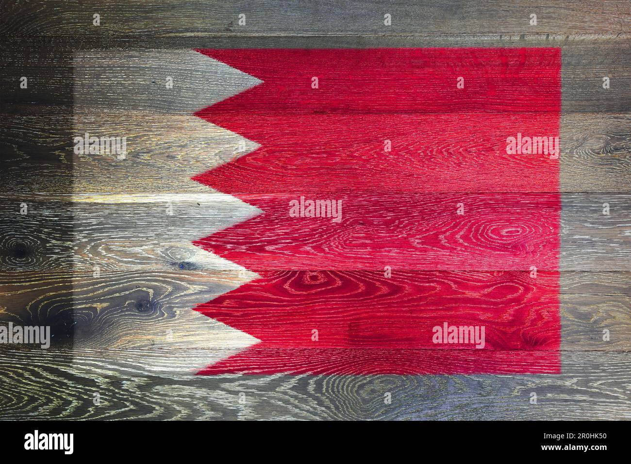 Bahrain flag on rustic old wood surface background Stock Photo - Alamy