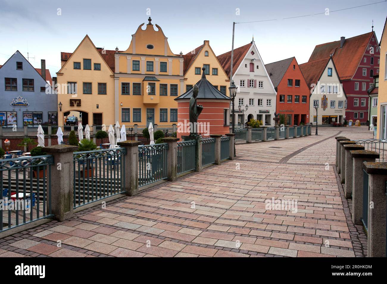The historic centre of town, Donauwoerth, Donau-Ries, Swabia, Bavaria ...