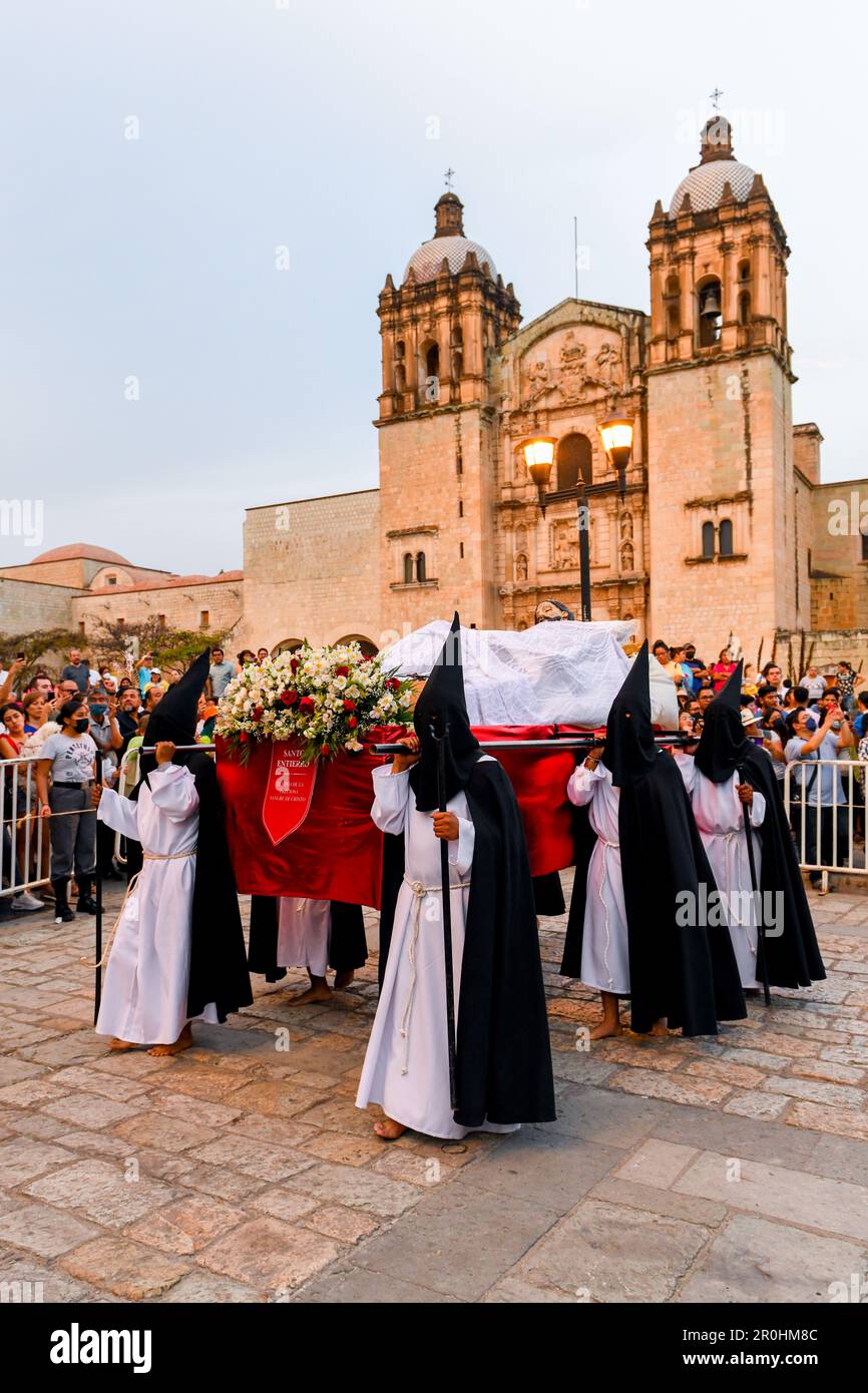 Good Friday Silent procession in Oaxaca de Juarez, Mexico in front of ...