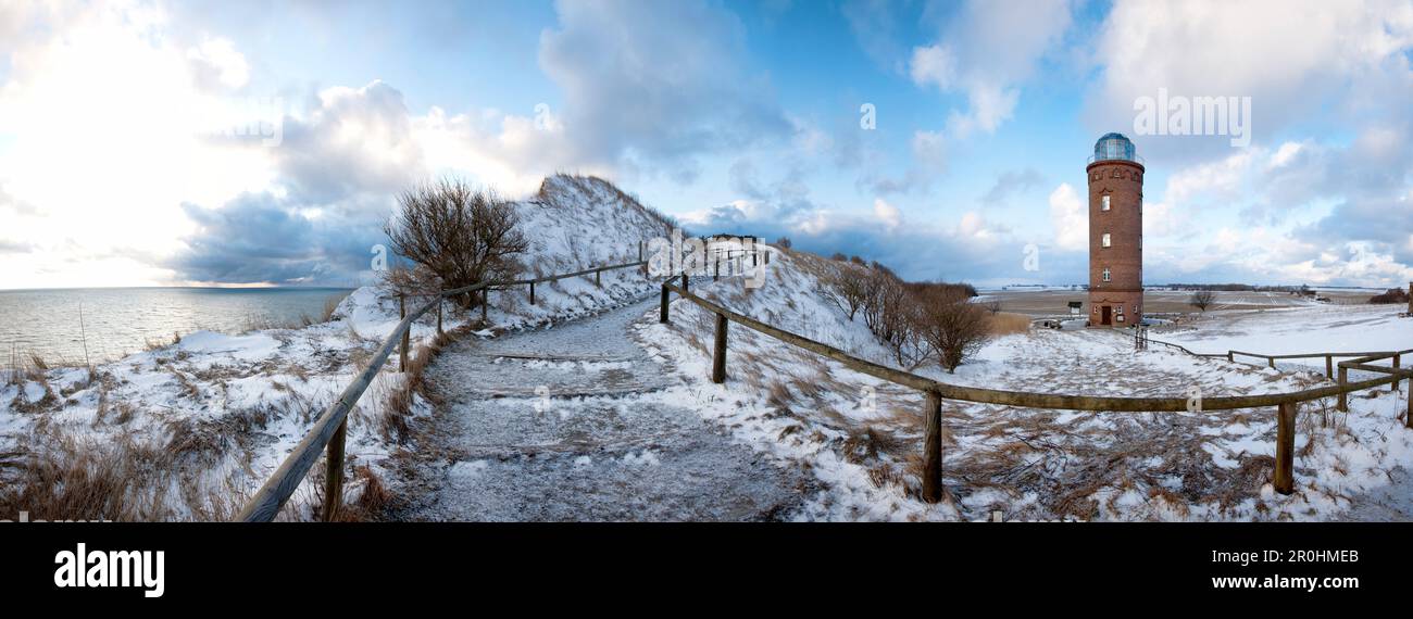 Temple castle ramparts and Peilturm Lighthouse, Cape Arkona, Baltic Sea ...